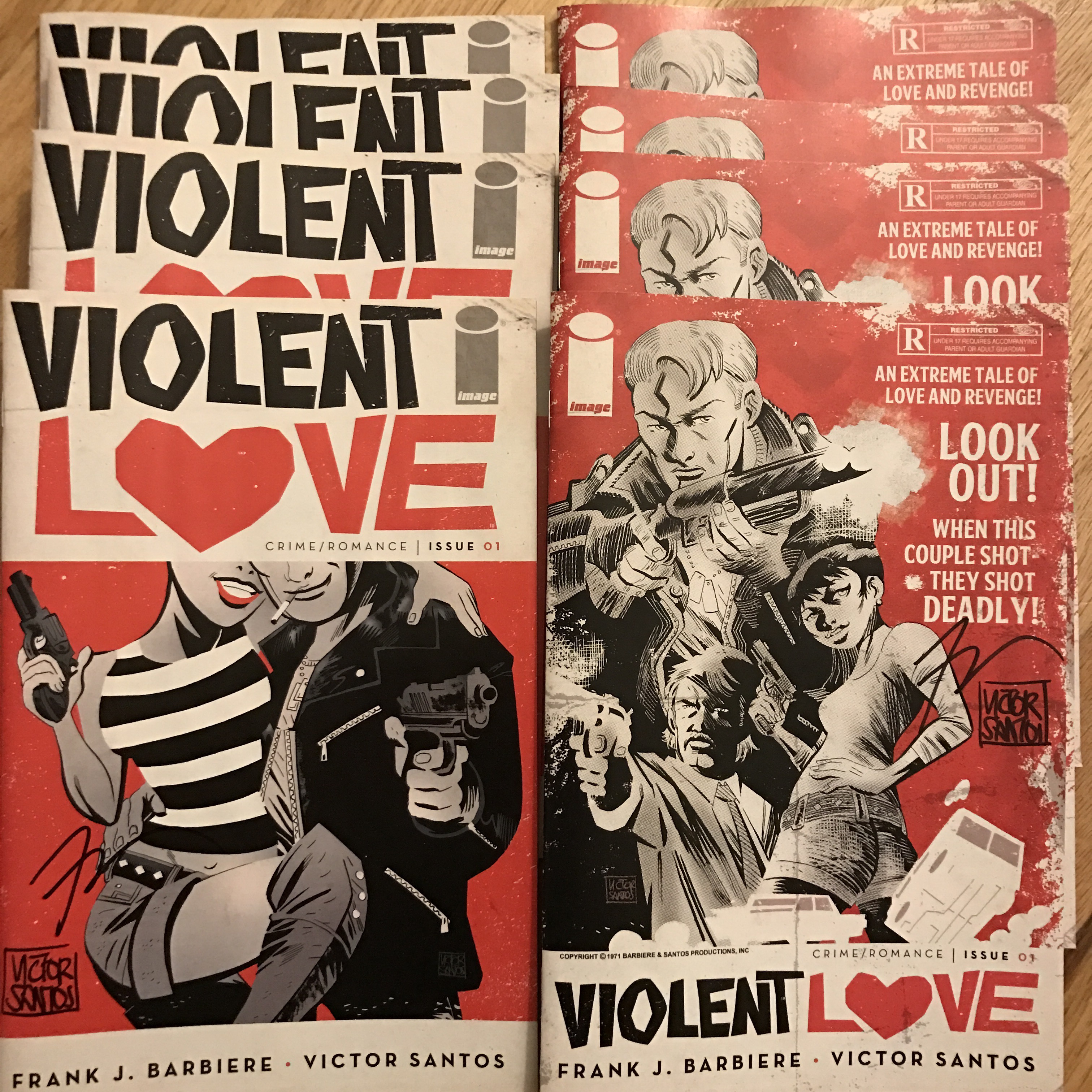 Violent Love #1 A and B Signed Frank Barbiere and Victor Santos ...