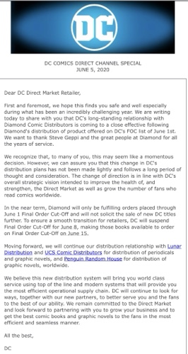 DC Dumps Diamond: DC Comics is Separating from Diamond – COMICSHEATINGUP