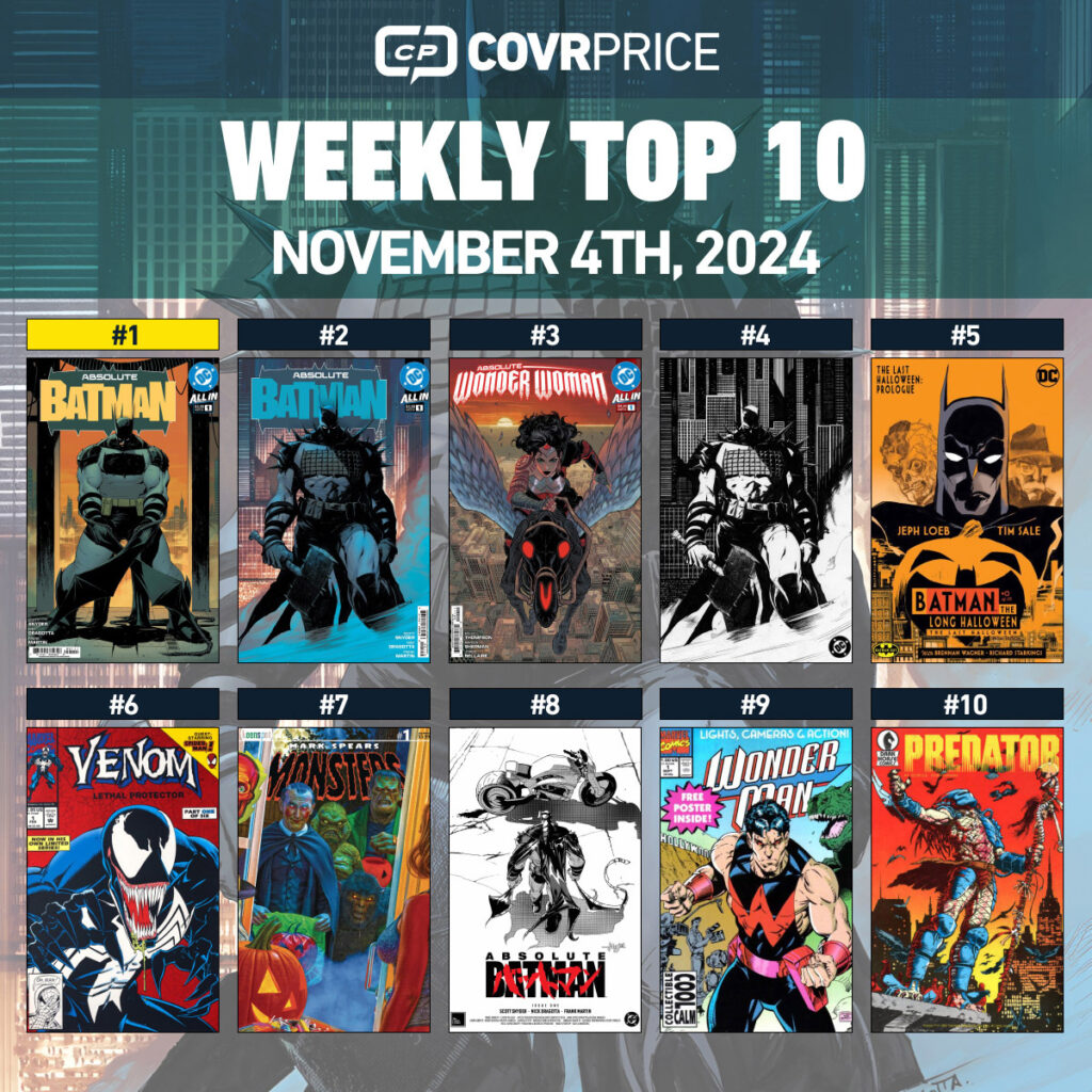 Covrprice.com Top Ten for Week Ending 11/9/24 – COMICSHEATINGUP