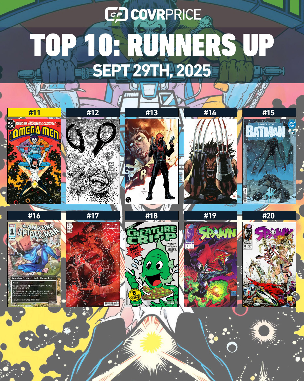 Covrprice.com Top Ten Runners-Up for Week Ending 10/3/25 – COMICSHEATINGUP